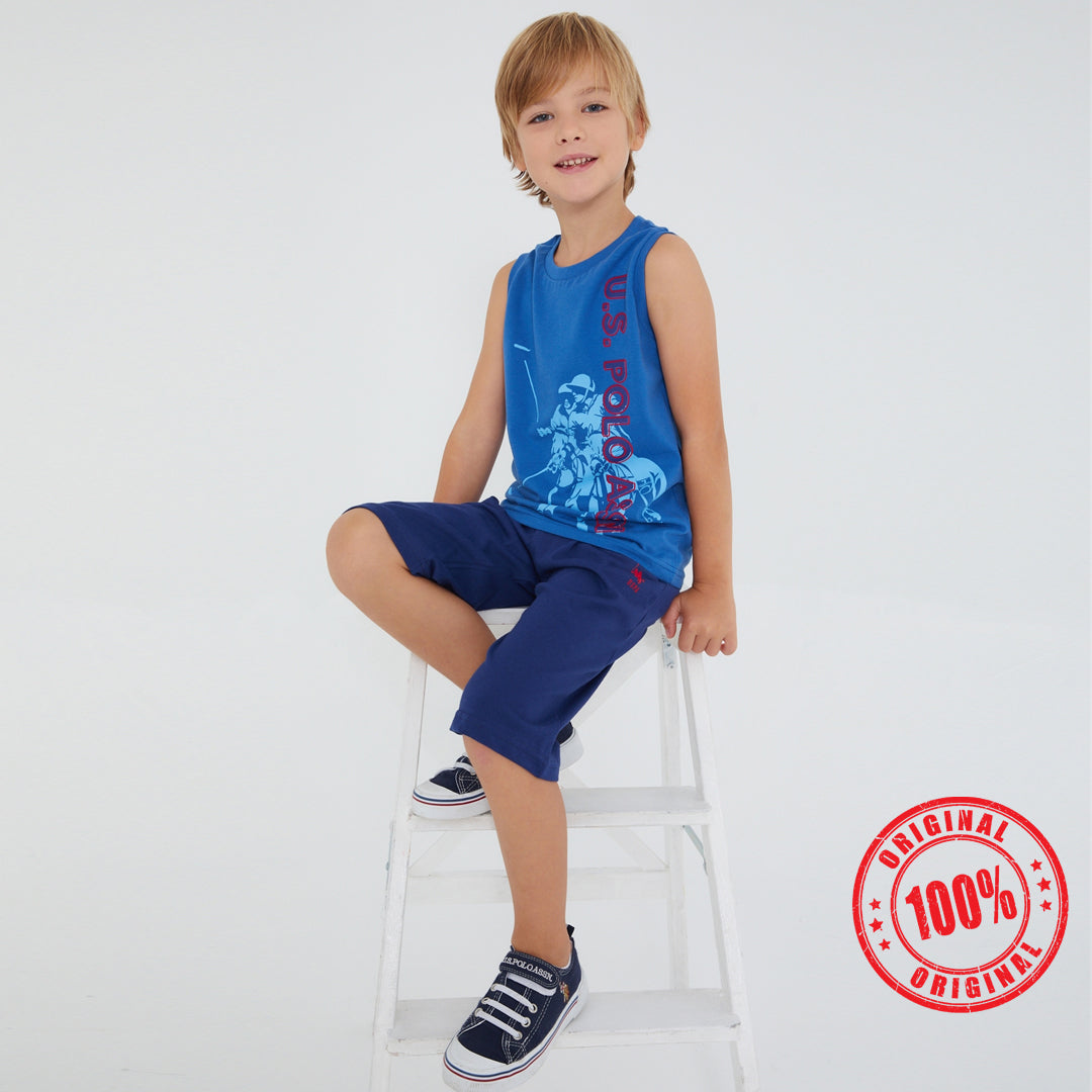 U.S Polo Assn Boy 2 Piece Set Blue/Navy – Hipkids.pk